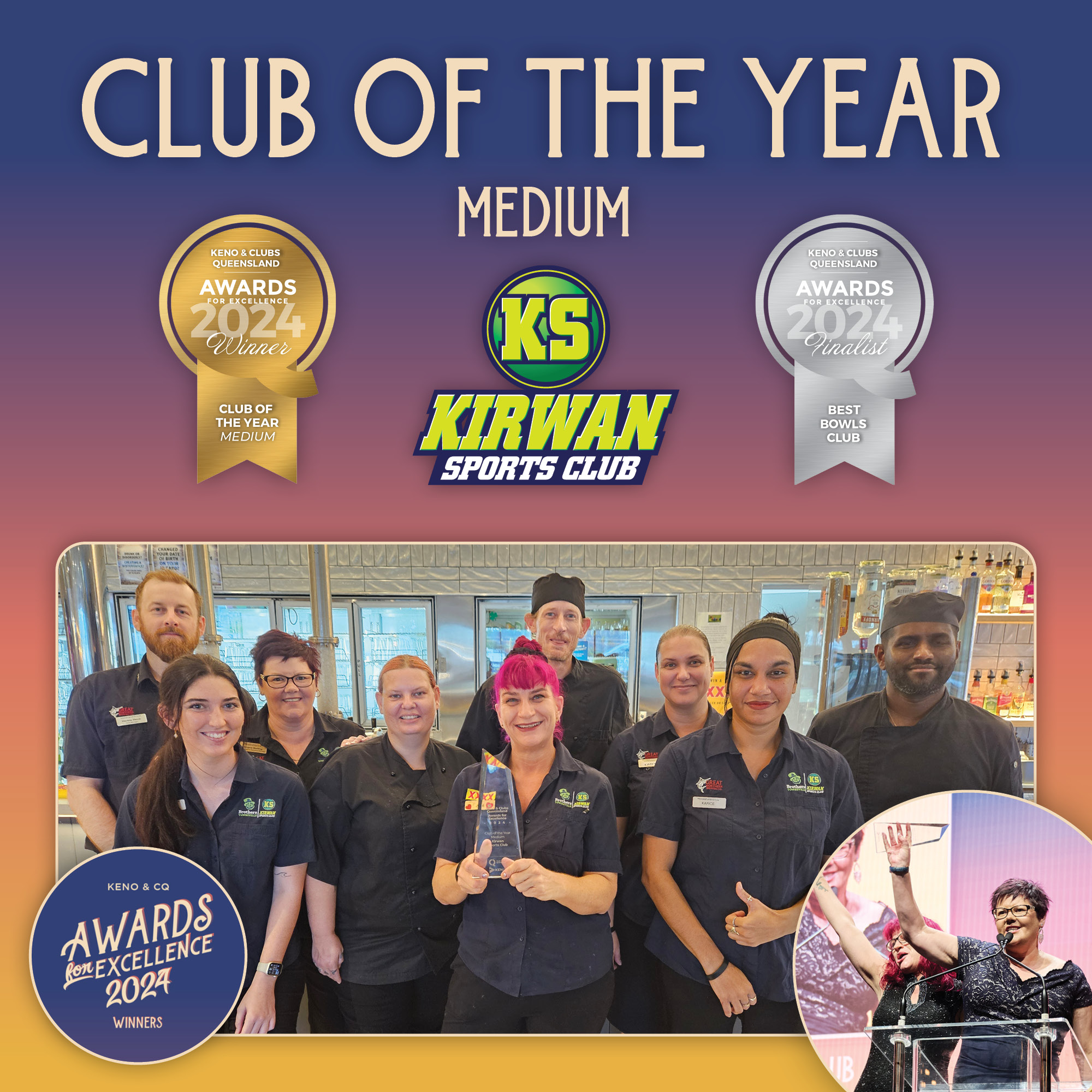 Awarded Medium Club of the Year - Kirwan Sports Club